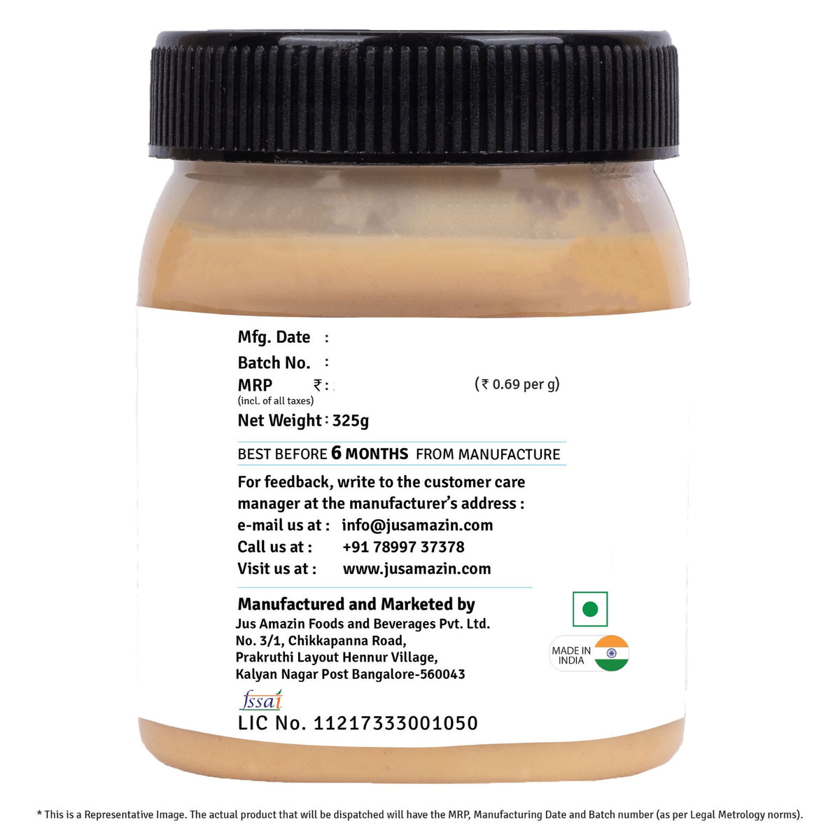Lil' Stars Creamy Peanut Butter with Jaggery - 325g – Jus Amazin